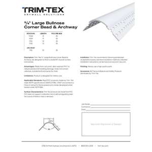 ¾” Large Bullnose Corner Bead and Archway | Trim-Tex
